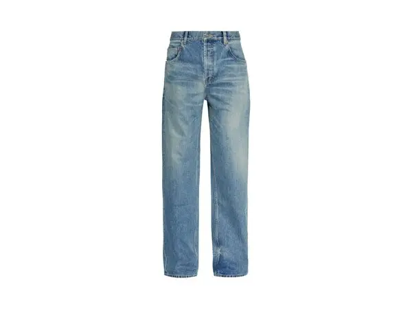 Saint Laurent Mid Straight Baggy Denim Jeans