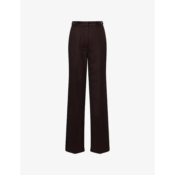 Gabriela Hearst Vesta Straight-leg Brushed Silk Trousers - Chocolate