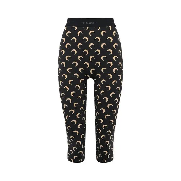 MARINE SERRE Moon Printed Capri Pants - Black