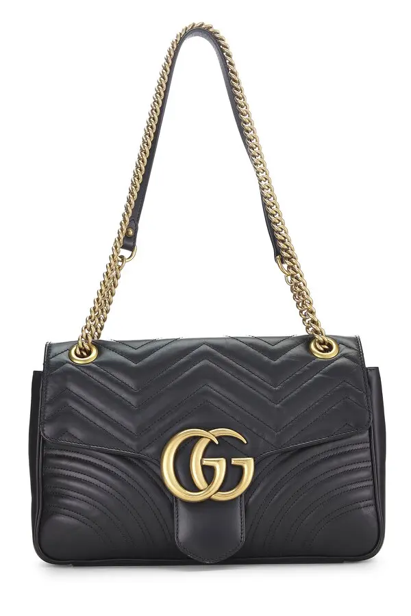 Gucci Leather Gg Marmont Matelassé Small Shoulder Bag