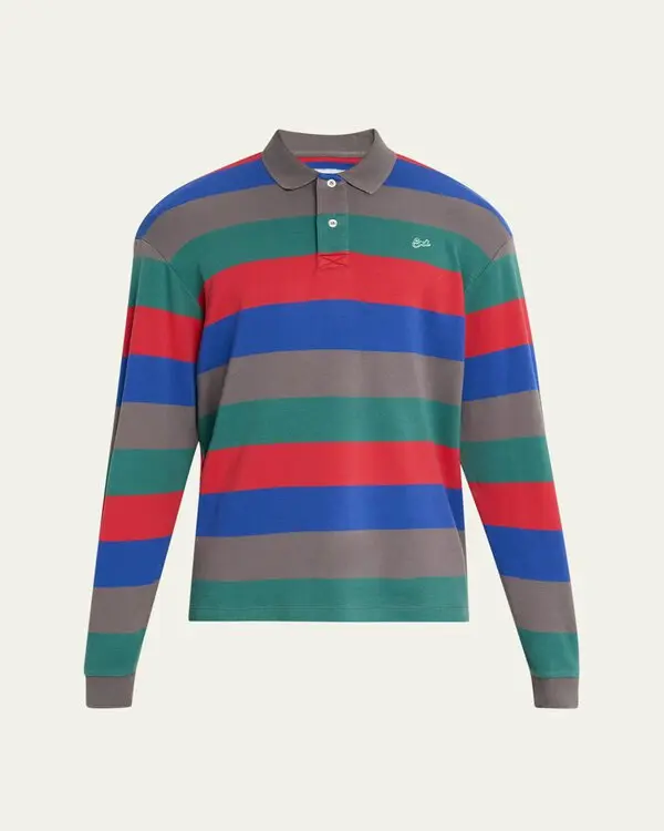 ERL Color Block Stripe Long-sleeve Polo Shirt - Multi