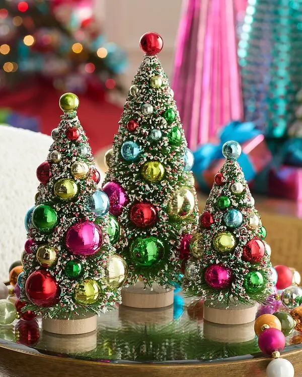 BETHANY LOWE Kitschmas Bottle Brush Christmas Trees, Set Of 3