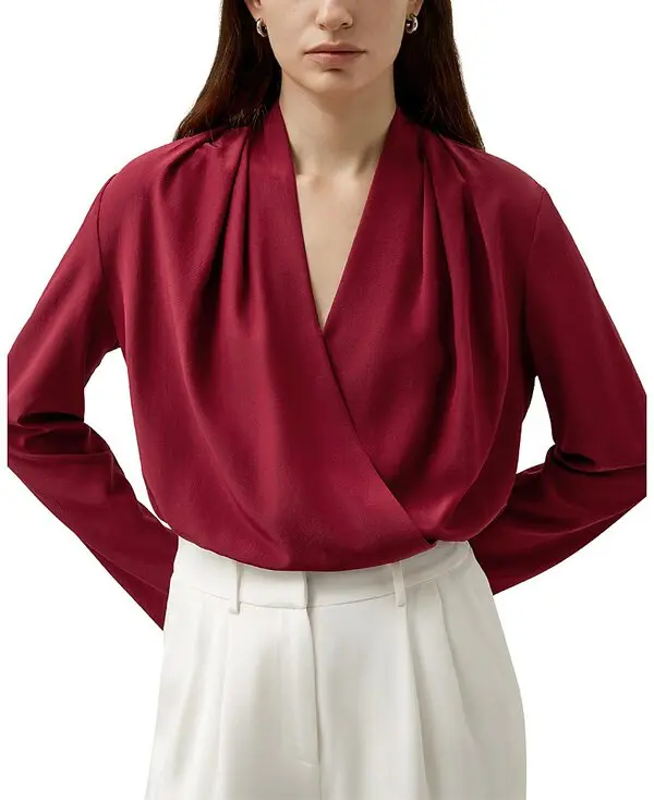 Lilysilk Crepe De Chine Long Sleeve Blouse - Cherry Red