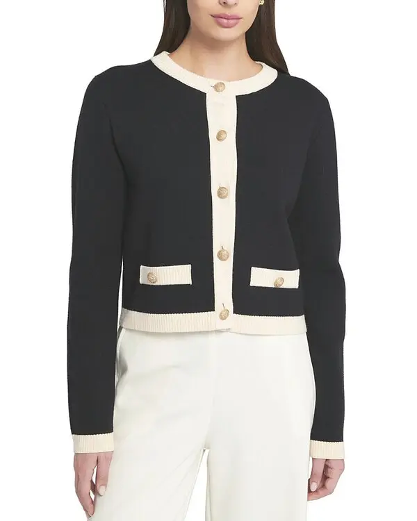 ELLE COLLECTION Fine Gauge Lightweight Framed Cardigan