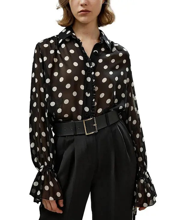 Lilysilk Polka Dot Georgette Blouse