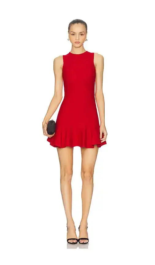 knit dress with bow Black Knit Bow Mini Dress – self-portrait-US main image 1