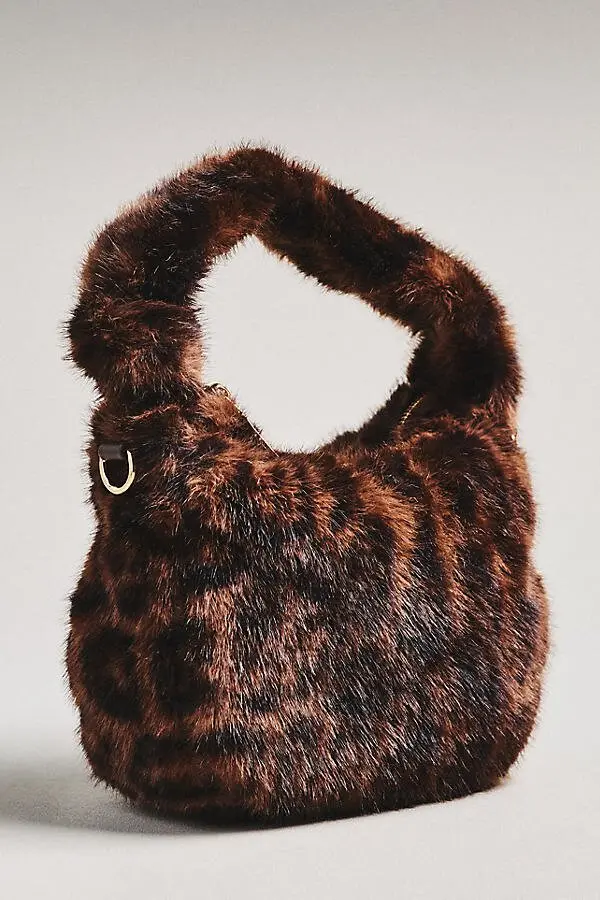 URBAN EXPRESSIONS Faux-fur Knotted Mini Bag - Leopard