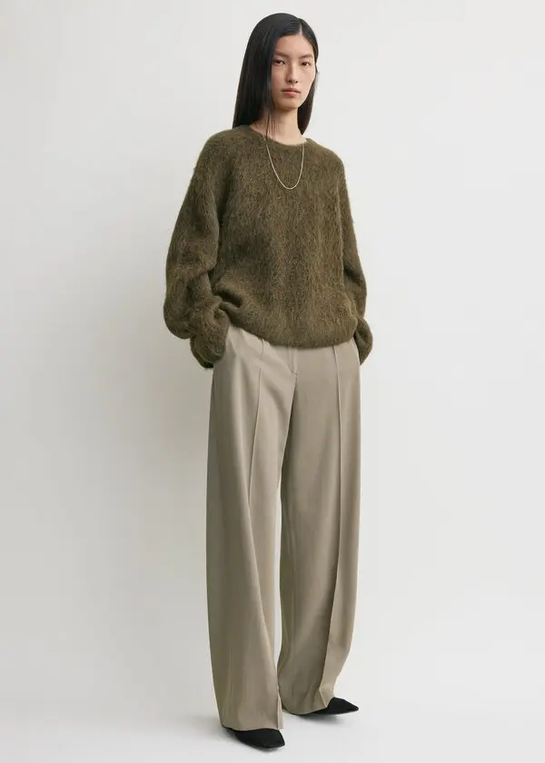 TOTÊME Boxy Alpaca-blend Knit Sweater - Pepper