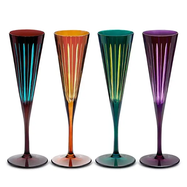 L'Objet Prism Champagne Flutes, Set Of 4
