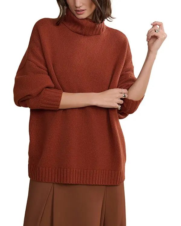 Jenni Kayne Porter Cashmere Turtleneck Sweater - Rust