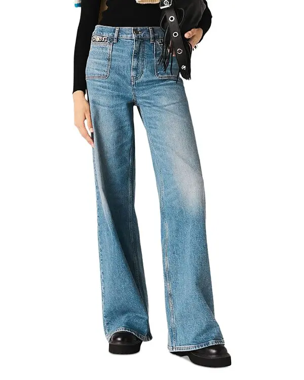 Maje High-rise Wide Leg Jeans
