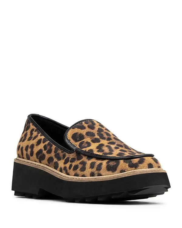 DONALD PLINER Peggi Print Suede Wedge Loafers