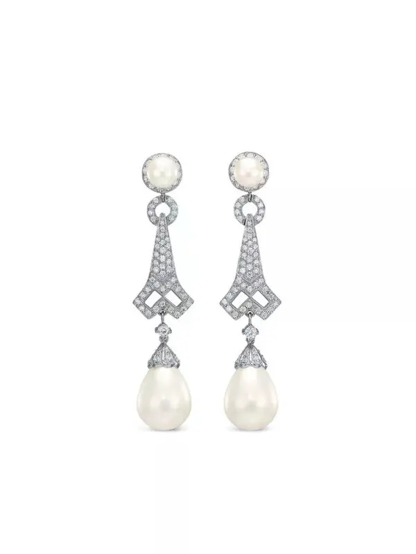 ANABELA CHAN 14k Gold Lattice Diamond Earrings