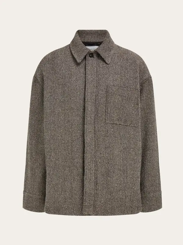 FERRAGAMO Padded Chevron Overshirt - Brown