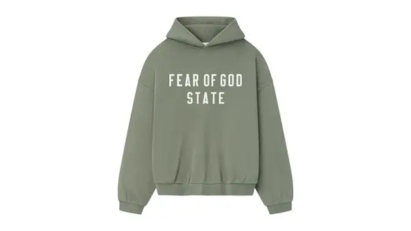 Fear Of God Essentials 90's Fleece Hoodie - Moss