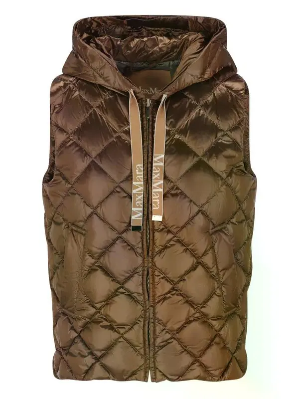 Max Mara Diamond-pattern Hooded Gilet