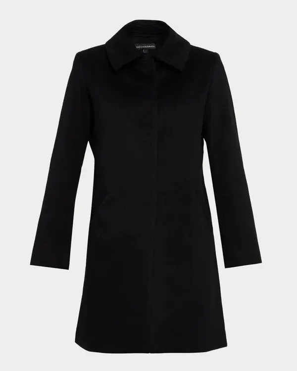 Sofia Cashmere Cashmere Car Coat - 001blk