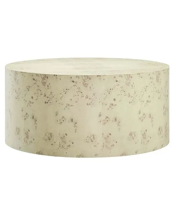 MODWAY Cosmos 35 Round Burl Wood Coffee Table - Bleached Burl