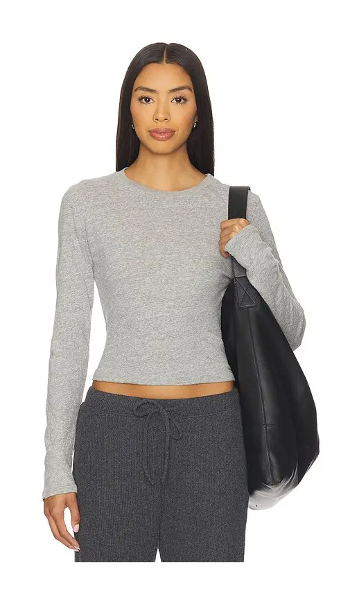 PERFECTWHITETEE Jamie Long Sleeve Top - Heather Grey