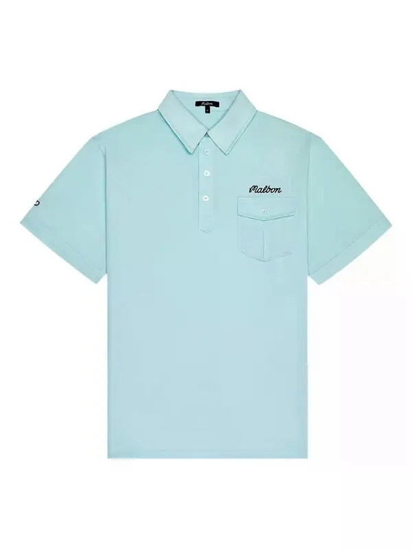 MALBON X Jesper Parnevik Cotton Polo Shirt - Blue