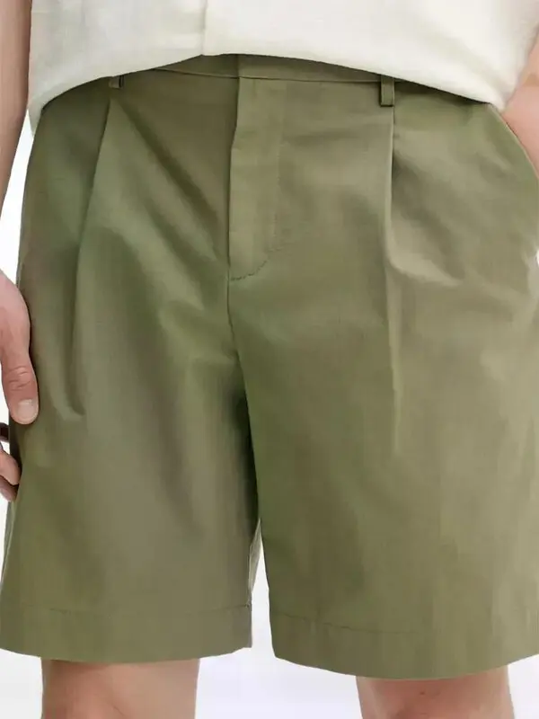 A.p.c. Chino Pleated Cotton Shorts - Green