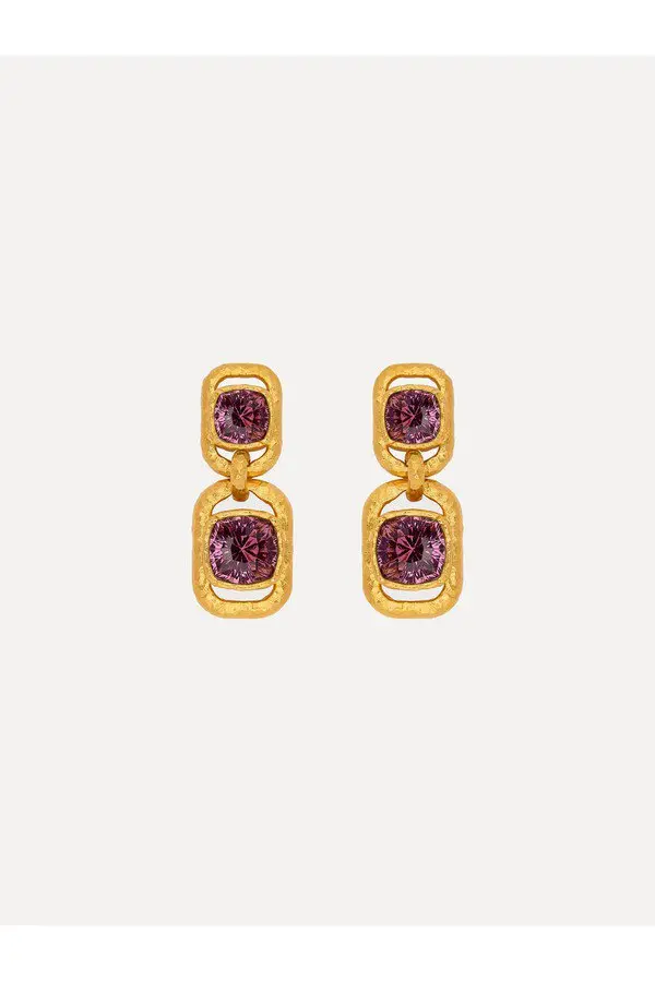 Oscar De La Renta Rectangle Crystal Drop Earrings - Natural