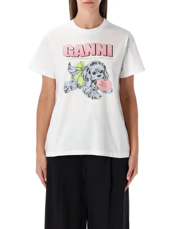 GANNI Organic Cotton Puppy T-shirt
