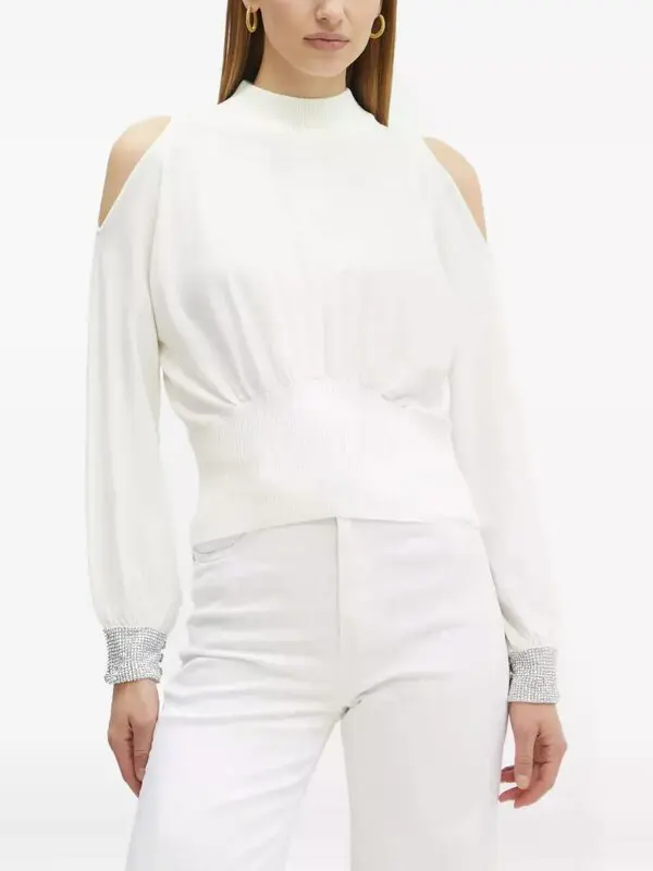 Guess Embellished Cold-shoulder Sweater