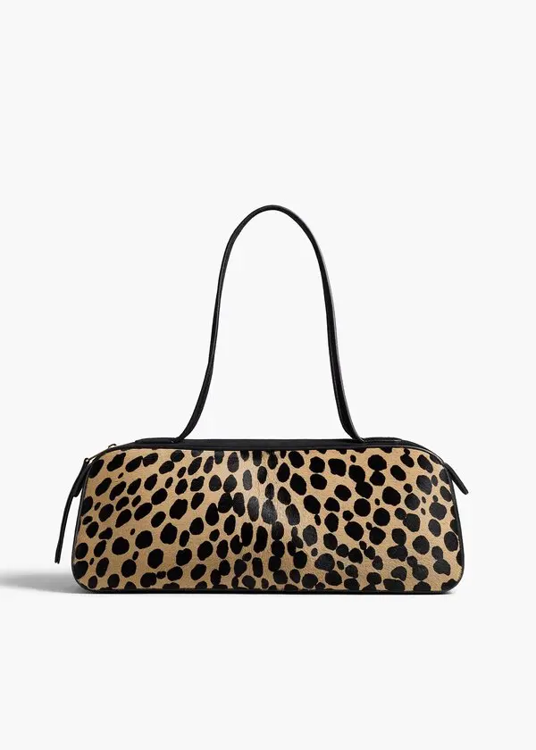 Khaite Simona Shoulder Bag In Hyena Print Haircalf