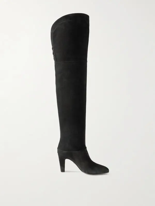 Chloé Eve Suede Over-the-knee Boots - Black