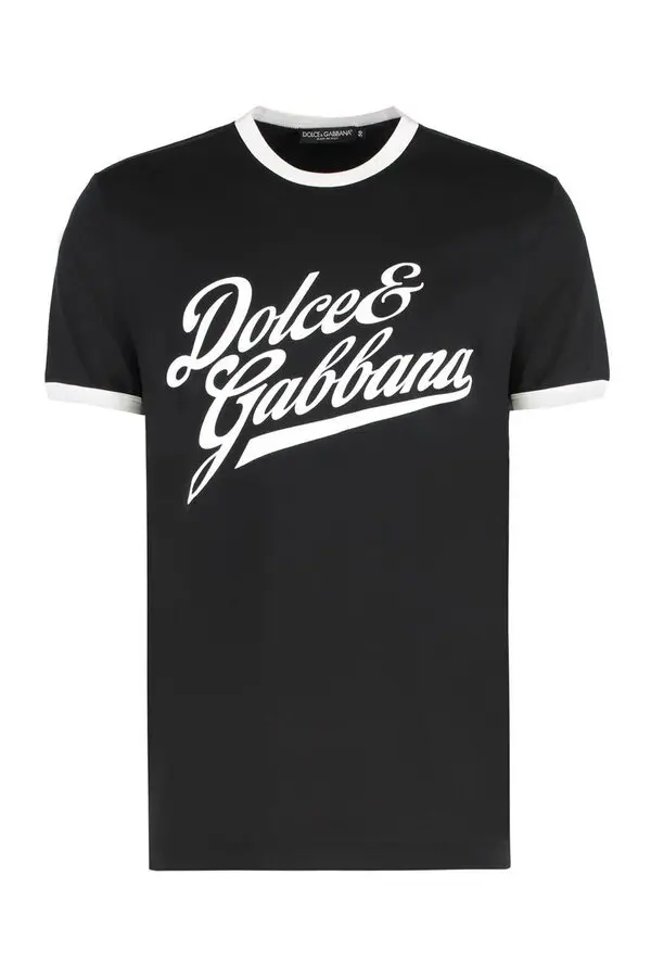 Dolce & Gabbana Round Neck T-shirt In Cotton - Black