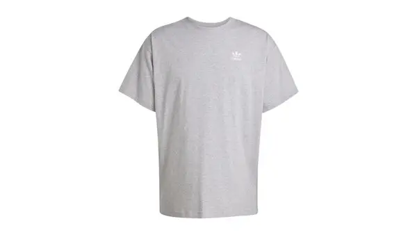 Adidas Trefoil Essentials Oversized Tee Shirt - Medium Grey Heather White