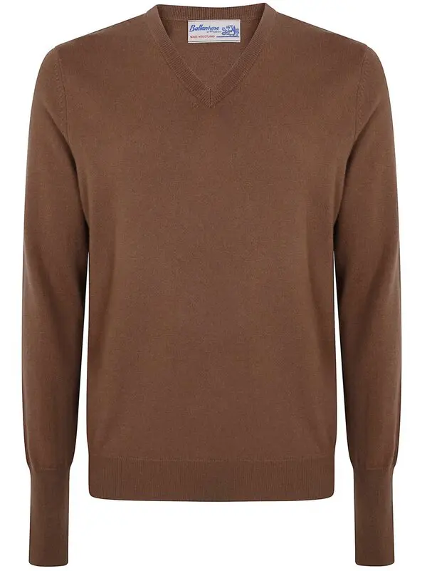 BALLANTYNE V-neck Pullover - Brown