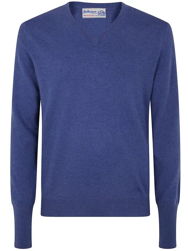 BALLANTYNE V-neck Cashmere Pullover - Blue