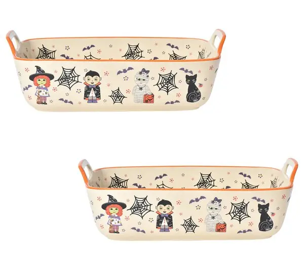 TEMP-TATIONS Set Of 11x7 Bakers With Upswept Handles