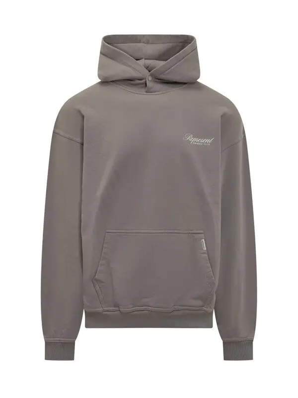 REPRESENT Cotton Logo Hoodie - Grey