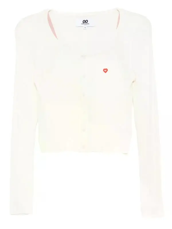 CHOCOOLATE Logo-embroidered Top Cardigan Set - Neutrals
