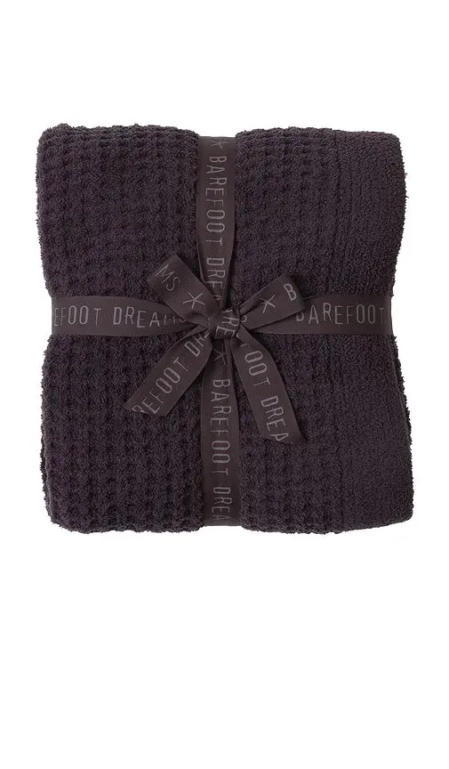Barefoot Dreams Cozychic Waffle Throw In Chocolate,black - Umber