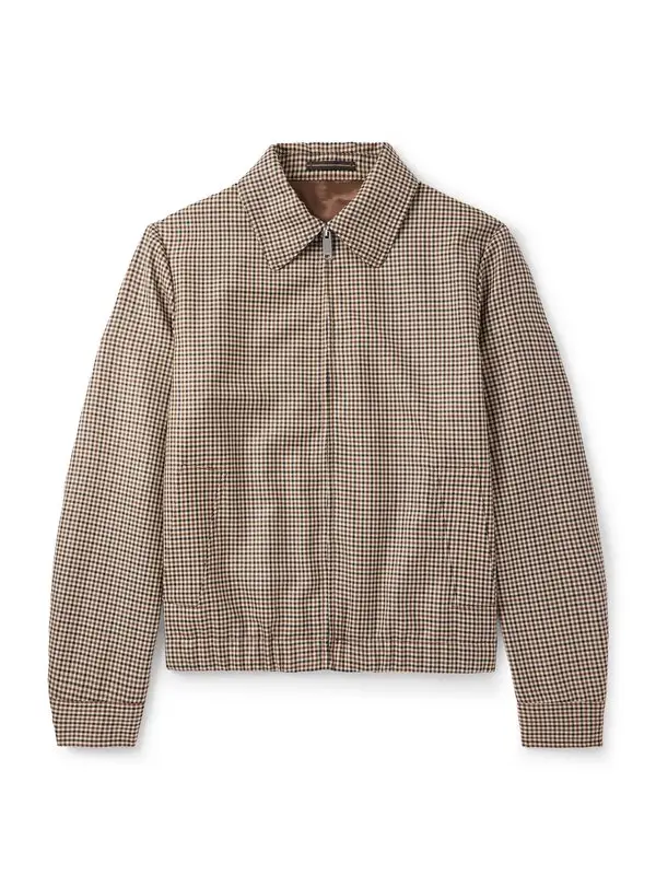 Incotex Checked Wool Blouson Jacket