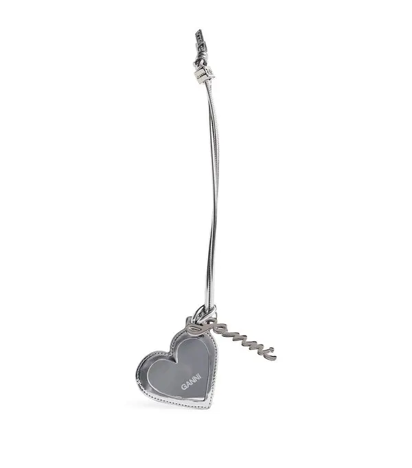 GANNI Bou Heart Mirror Charm - Silver