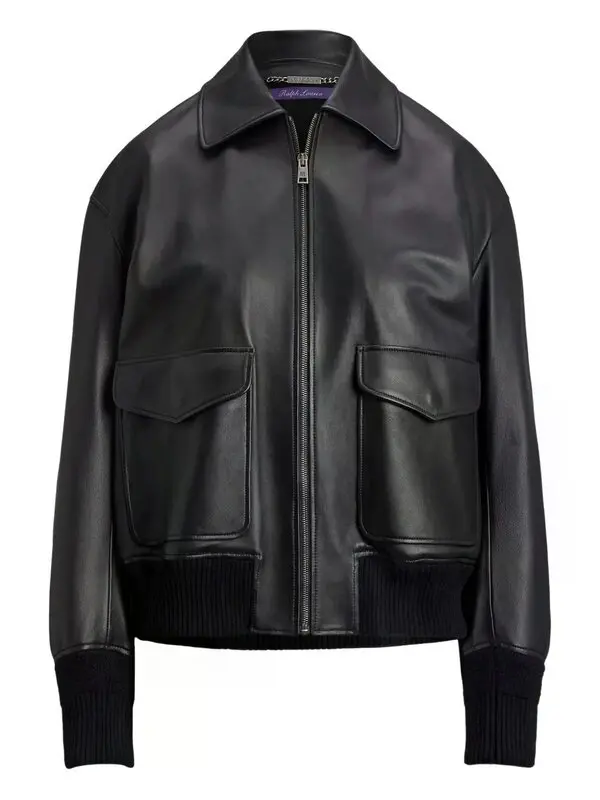 Ralph Lauren Leather Zip-front Bomber Jacket