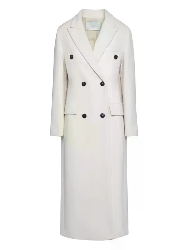 TELA Double-breasted Coat - Neutrals