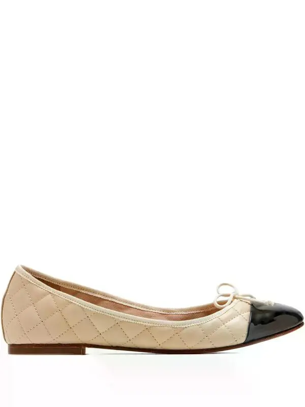 HOUSE OF BALLERINAS Quilted Ballet Flats With Contrasting Toecap