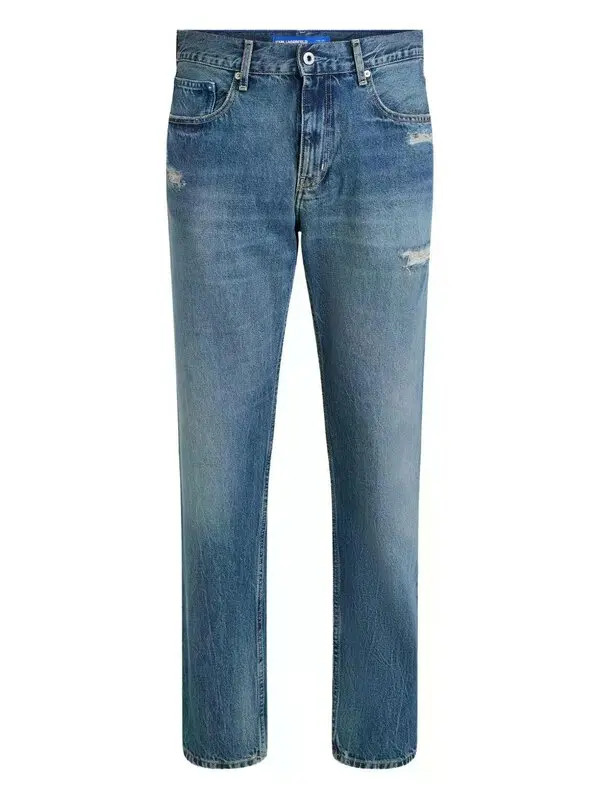 Karl Lagerfeld Distressed Tapered Jeans