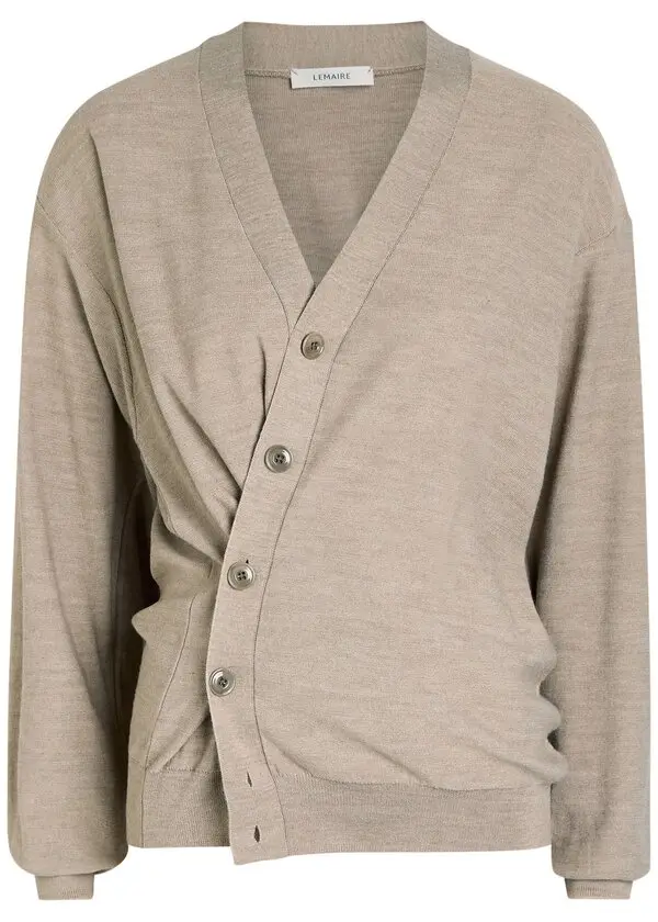 LEMAIRE Twisted Knit Cardigan - Taupe