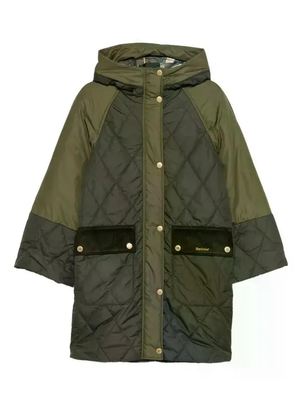 Barbour Quilted Hooded Coat - Green