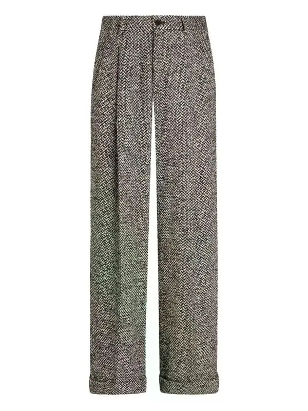 Dolce & Gabbana Pleated Herringbone Trousers
