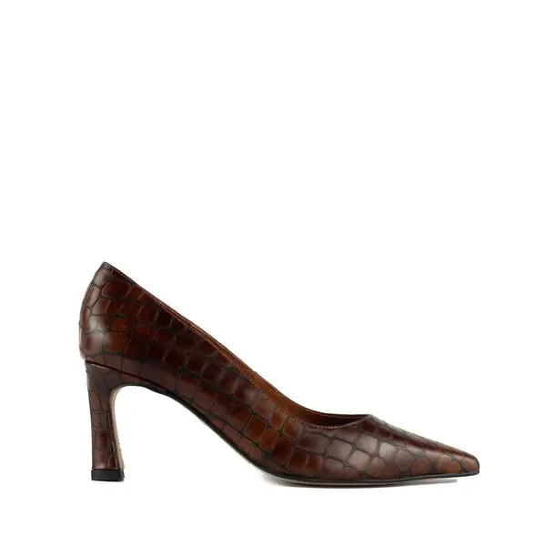 ANGEL ALARCON Crocodile-print Leather Pumps