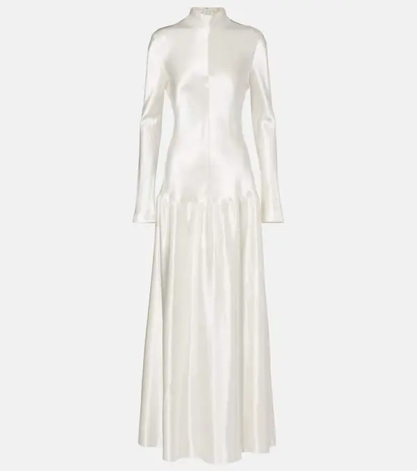 FFORME Mila Satin Maxi Dress - White