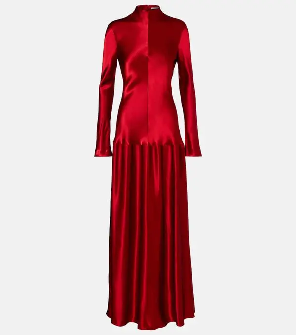 FFORME Mila Satin Maxi Dress - Red
